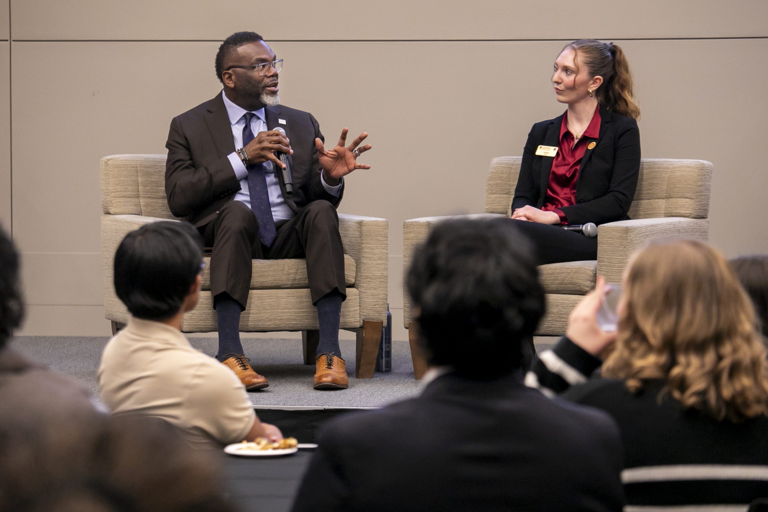 Mayor Brandon Johnson shares lessons in leadership with Loyola students